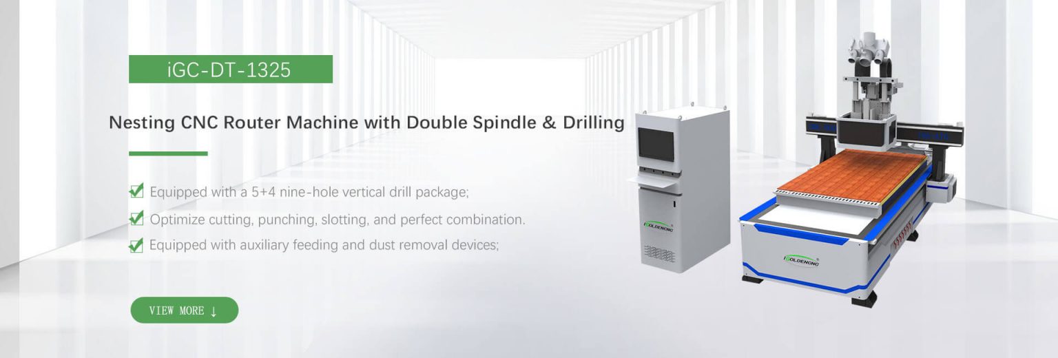 Nesting CNC Router Machine with Double Spindle & Drilling - iGoldencnc