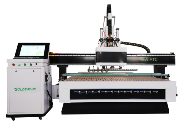 Linear ATC CNC Router with Oscillating Knife Cutting - iGoldencnc